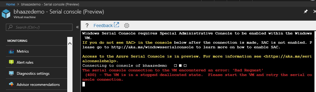 Azure – You can now connect to Azure Virtual Machine using serial console