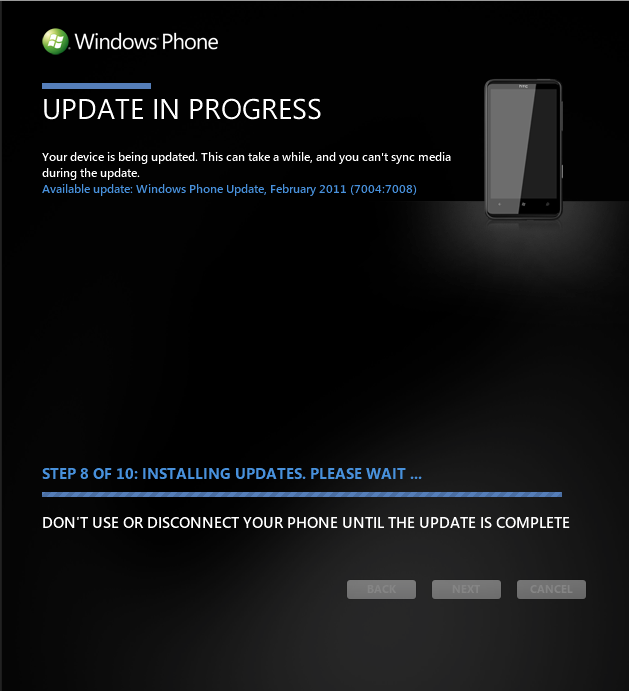 Windows Phone–Update installation steps