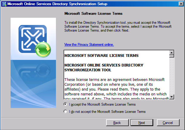 Office 365 – Install and configure Directory Synchronization (DirSync)