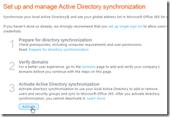 Office 365 – Install and configure Directory Synchronization (DirSync)