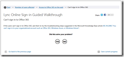 Office 365 – New Lync Online sign-in troubleshooting tool