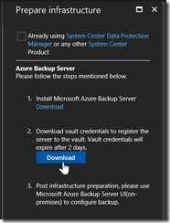Azure – Install and configuration of Azure Backup Server