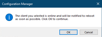 SCCM – You can request a client restart from the SCCM console