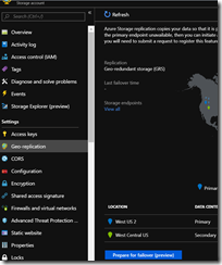 Azure – You can now control GRS storage account failover (preview)