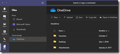 Teams – OneDrive is now integrated into Teams