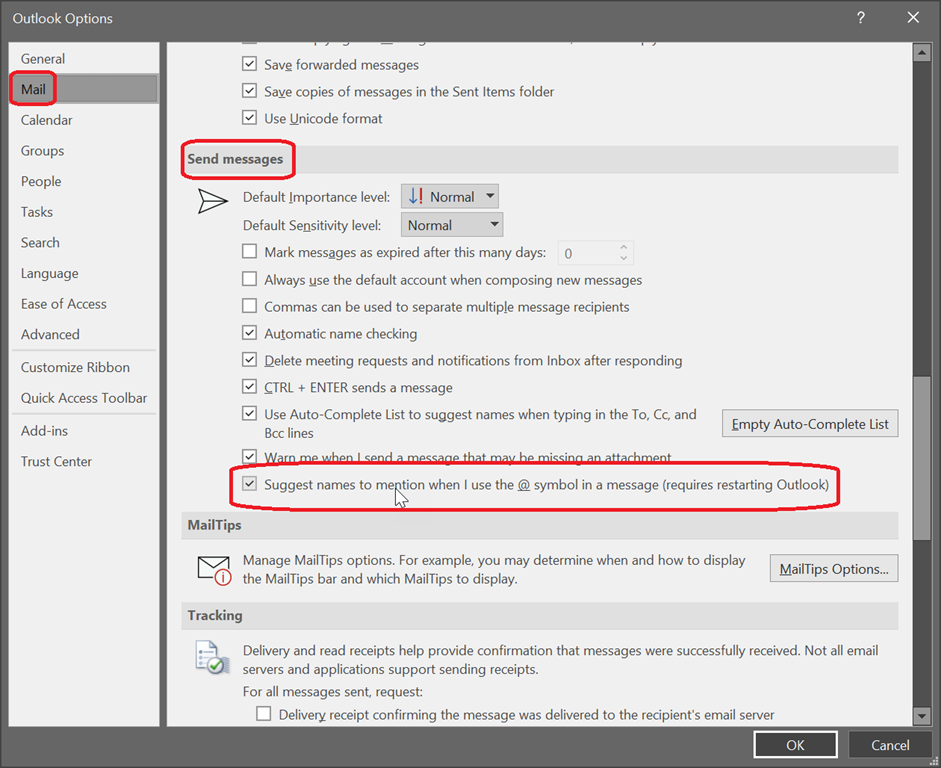 Outlook Disable The Mention Feature