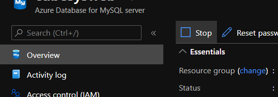 Azure You Can Now Stop MySQL Database