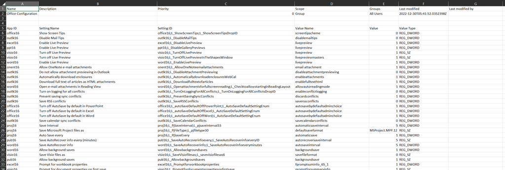 Office 365 – You can now export your Office policy configurations